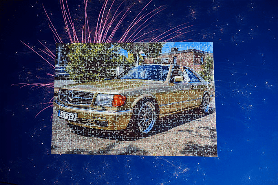 Puzzle 500 Teile mit dem schönen goldenen Benz ⋆ My CMS